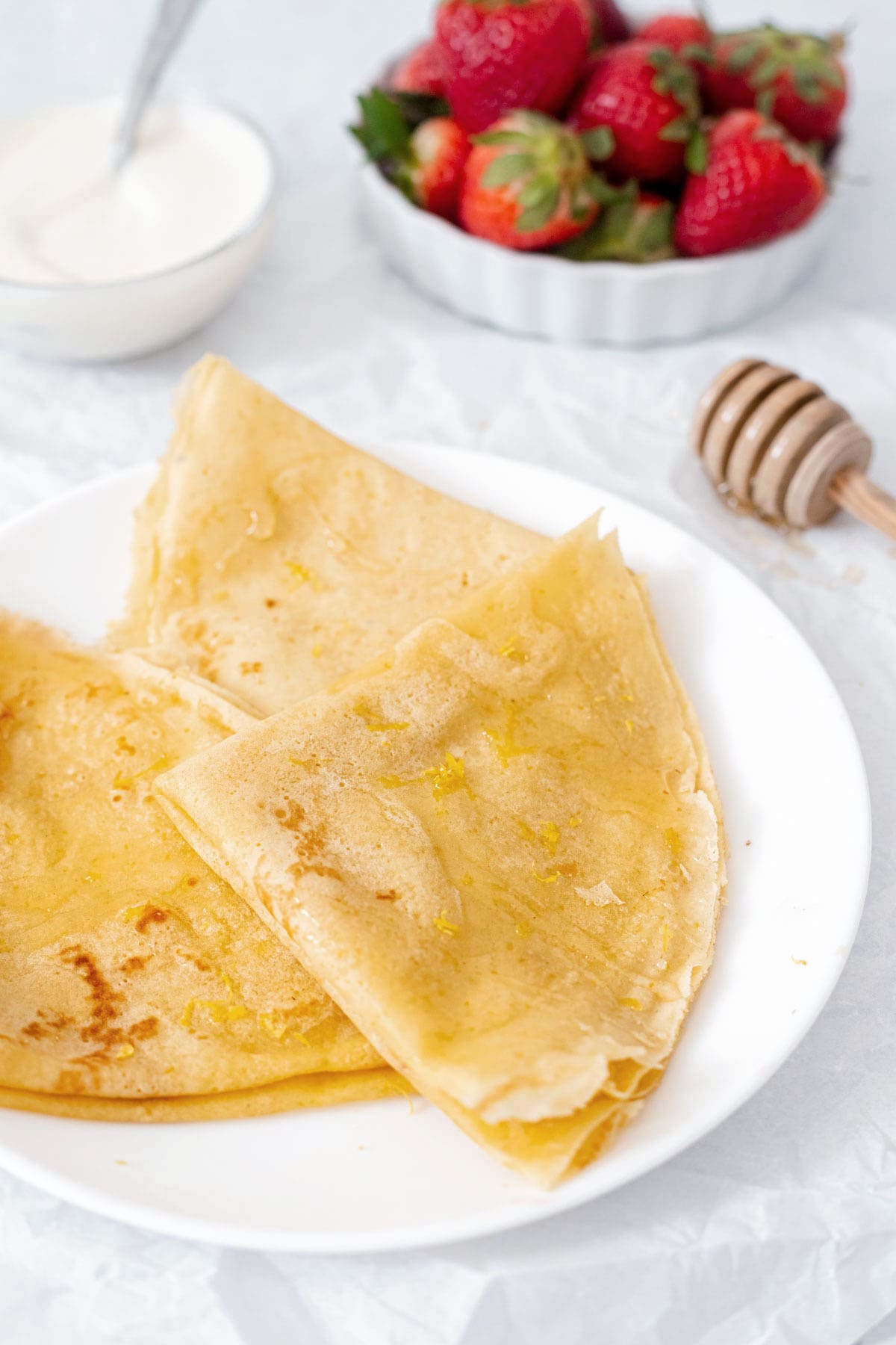 Homemade Crepes with Honey Whipped Ricotta - The Baker's Almanac