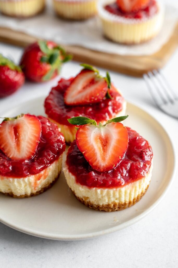 Mini Strawberry Cheesecakes - The Baker's Almanac